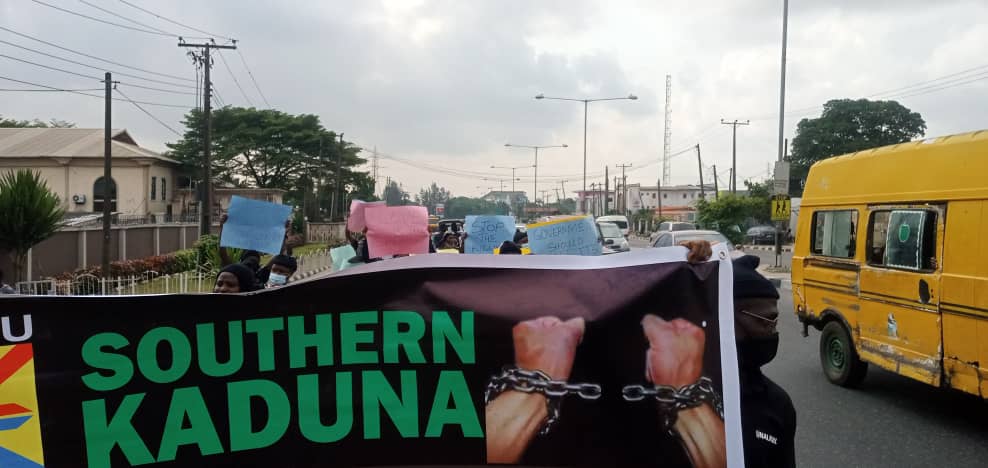 PHOTOS: Police disrupt protest against killings in Southern Kaduna ...